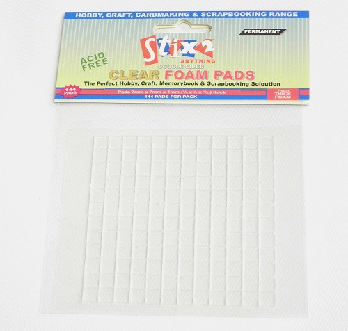 Clear Foam Pads - 7mm x 7mm x 1mm - Stix2