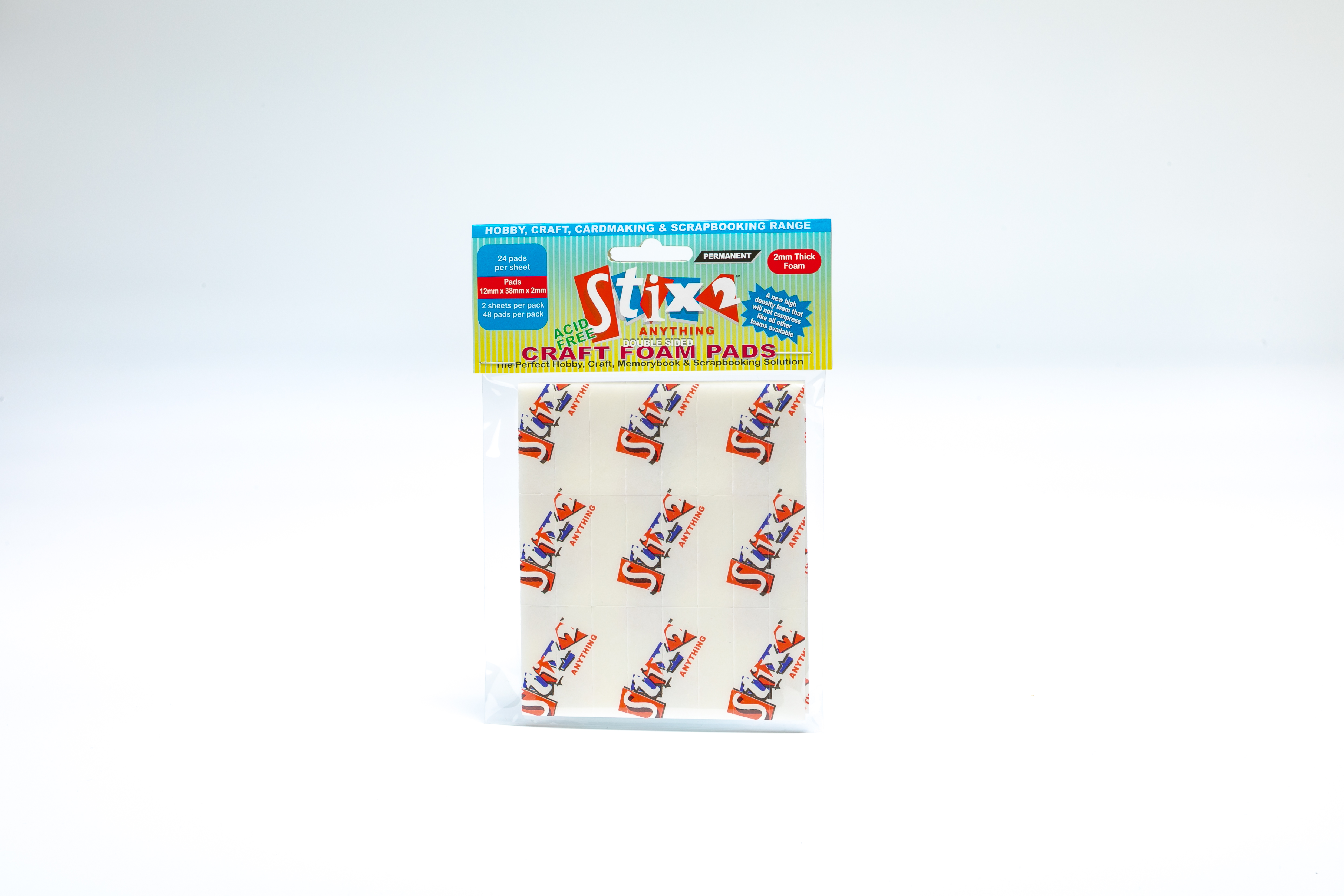 Craft Foam Pads - 12mm x 38mm x 2mm - Stix2